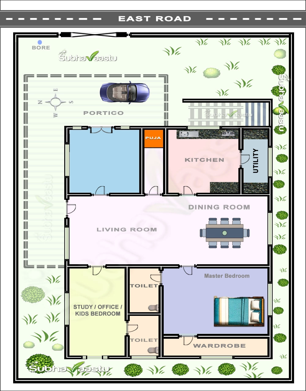 30x40 East Face House Plan 3 Bhk East Facing House Plan With Porch